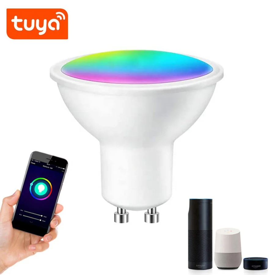 Wholesale Zigbee GU10 WIFI Tuya Smart Bulb 5W RGB CW
