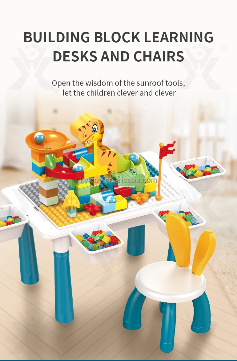 Kyk New Educational 104pcs Diy Assemble Dinosaur Sliding Bricks Track ...