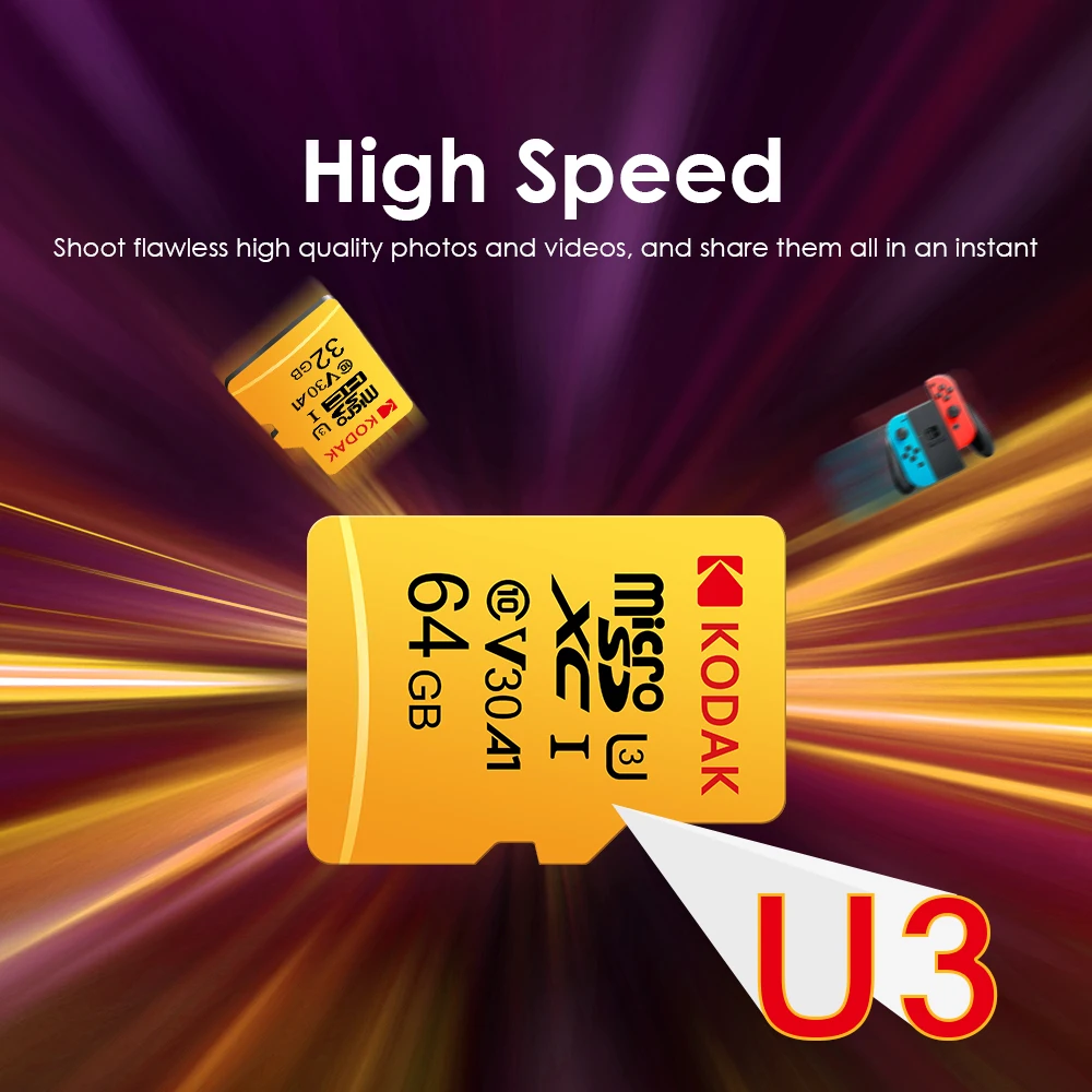 Wholesale Kodak Memory Sd Card 16g 32g 64g 128g 256gb V30 U3 Uhs-3 Micro High Speed Sd Memory ...