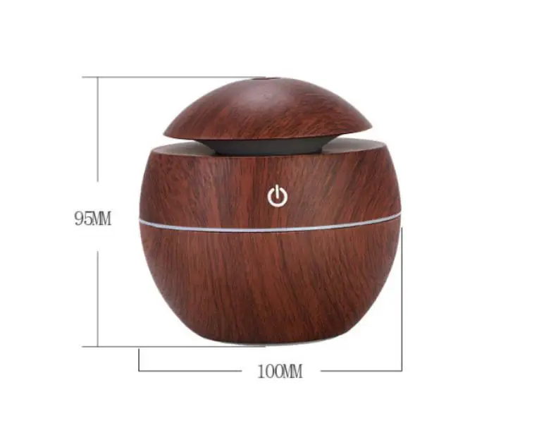 Humidifier Electric Air Aroma Diffuser Wood Ultrasonic 130ML