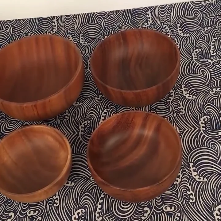 Innovative Products 2024 Acacia Wood Salad Bowl Wooden Creative Rice ...
