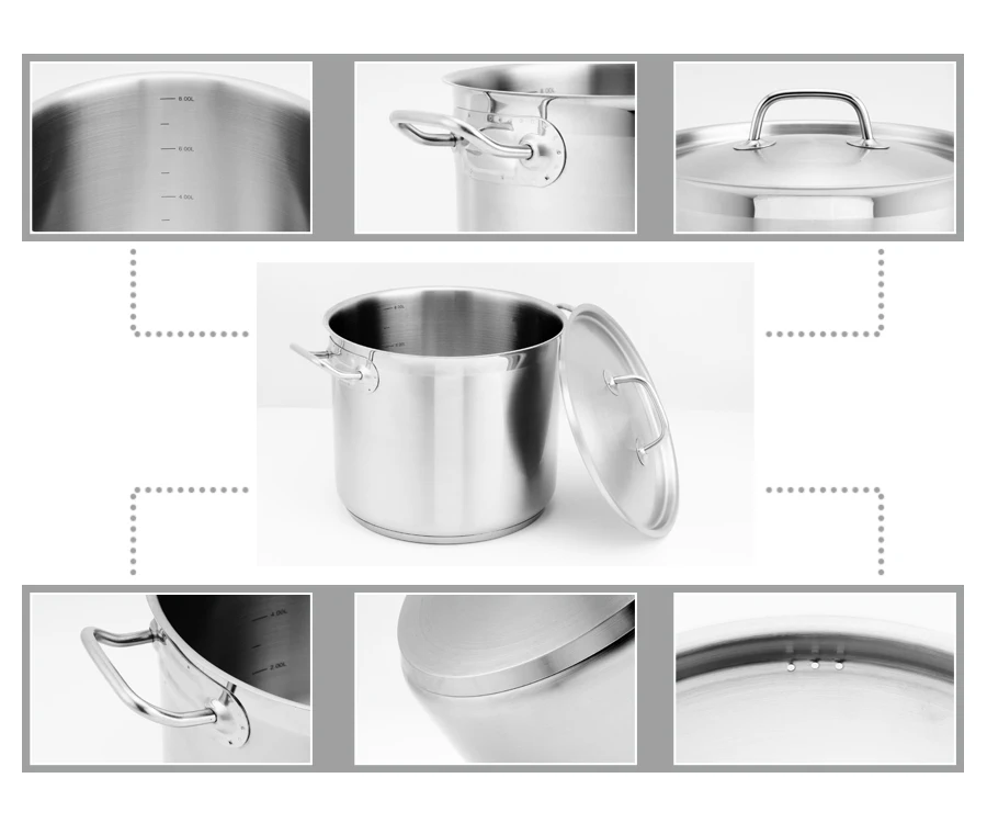 22/24/26/28/30/32/36cm Professional Commercial Kitchen Cooking Pots ...