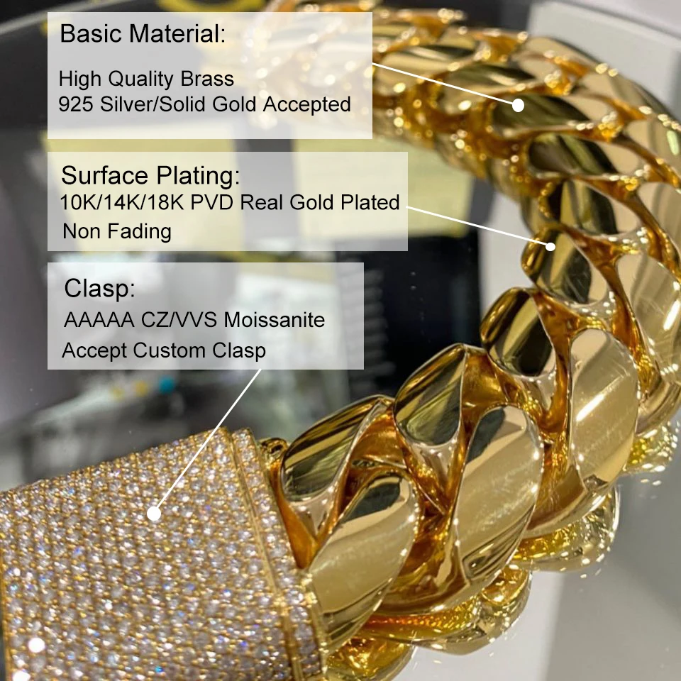 Cadena Cubana Jewelry Factory Custom Logo Non Tarnish Luxury Stainless ...