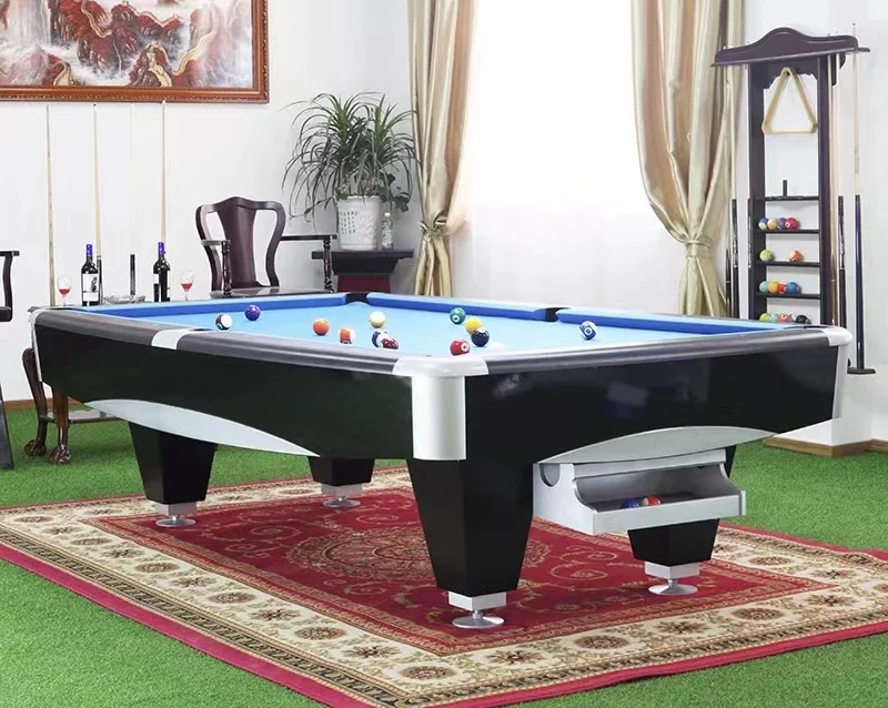 Hot Selling 9 Ball Indoor 8ft 9ft Slate Billiards Pool Table With Ball ...