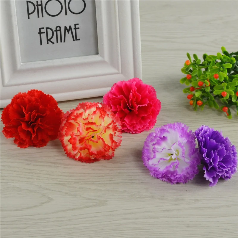 Wholesale Artificial Carnation Flower Heads Silk Flower Head Carnation ...