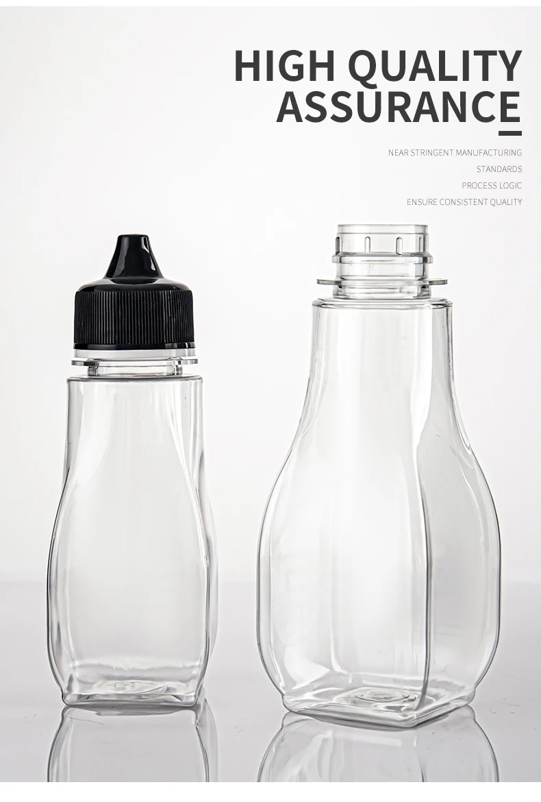 Easy To Squeeze Transparent Plastic Honey Bottles For Liquid Packaging ...