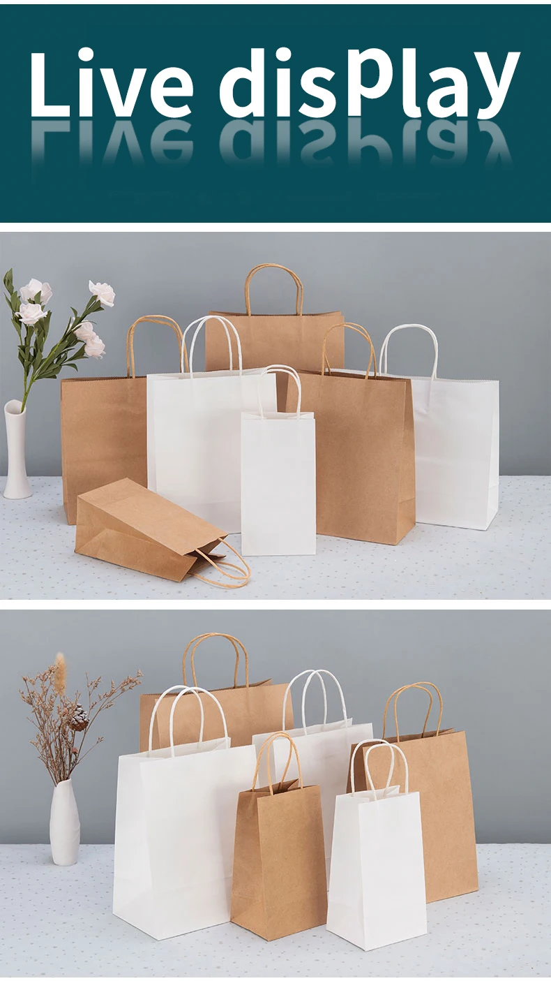 Custom Printed Kraft Paper Bags - Biodegradable & Recycled