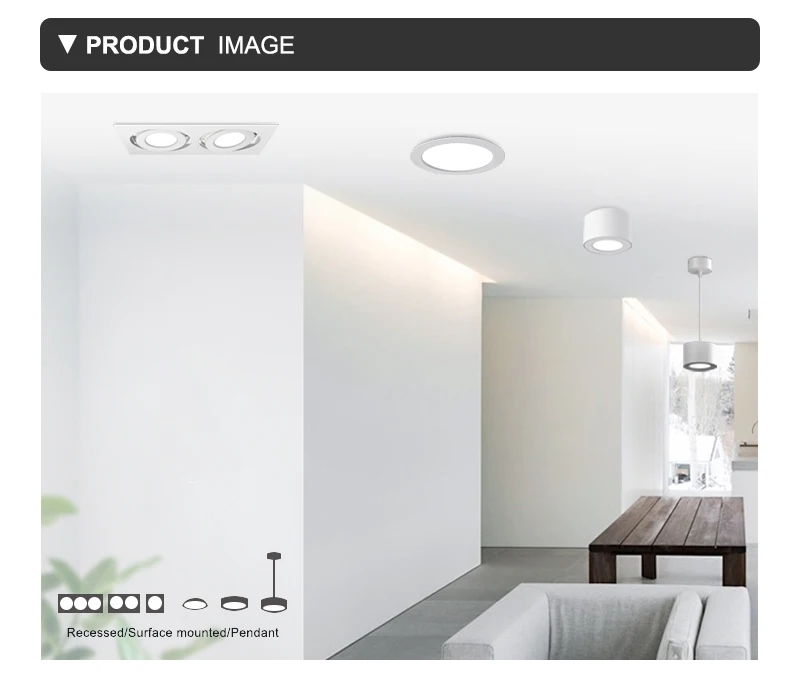 Exterior Outdoor Adjustable Lighting 7w 9w Ip54 Round Recessed Surface ...