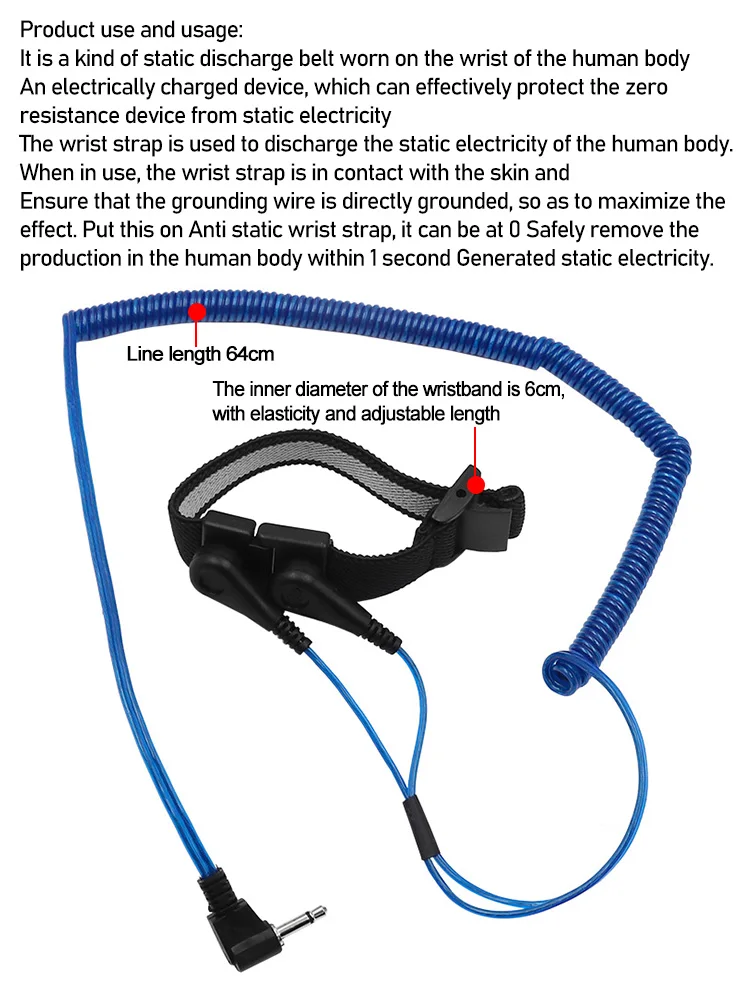 Anti-static Wrist Strap - ESD Discharge Band for Electronics