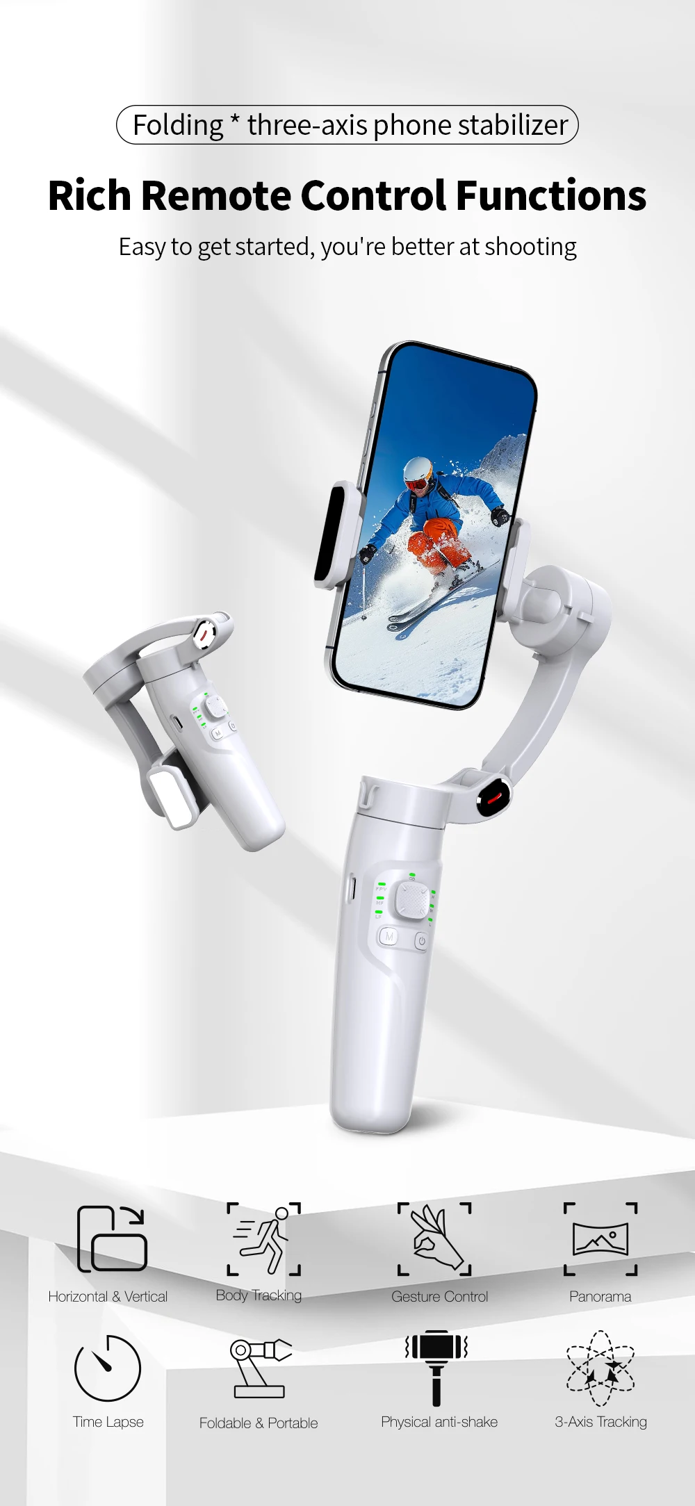 3-axis Gimbal Stabilizer with Face Recognition & Tripod Control for ...