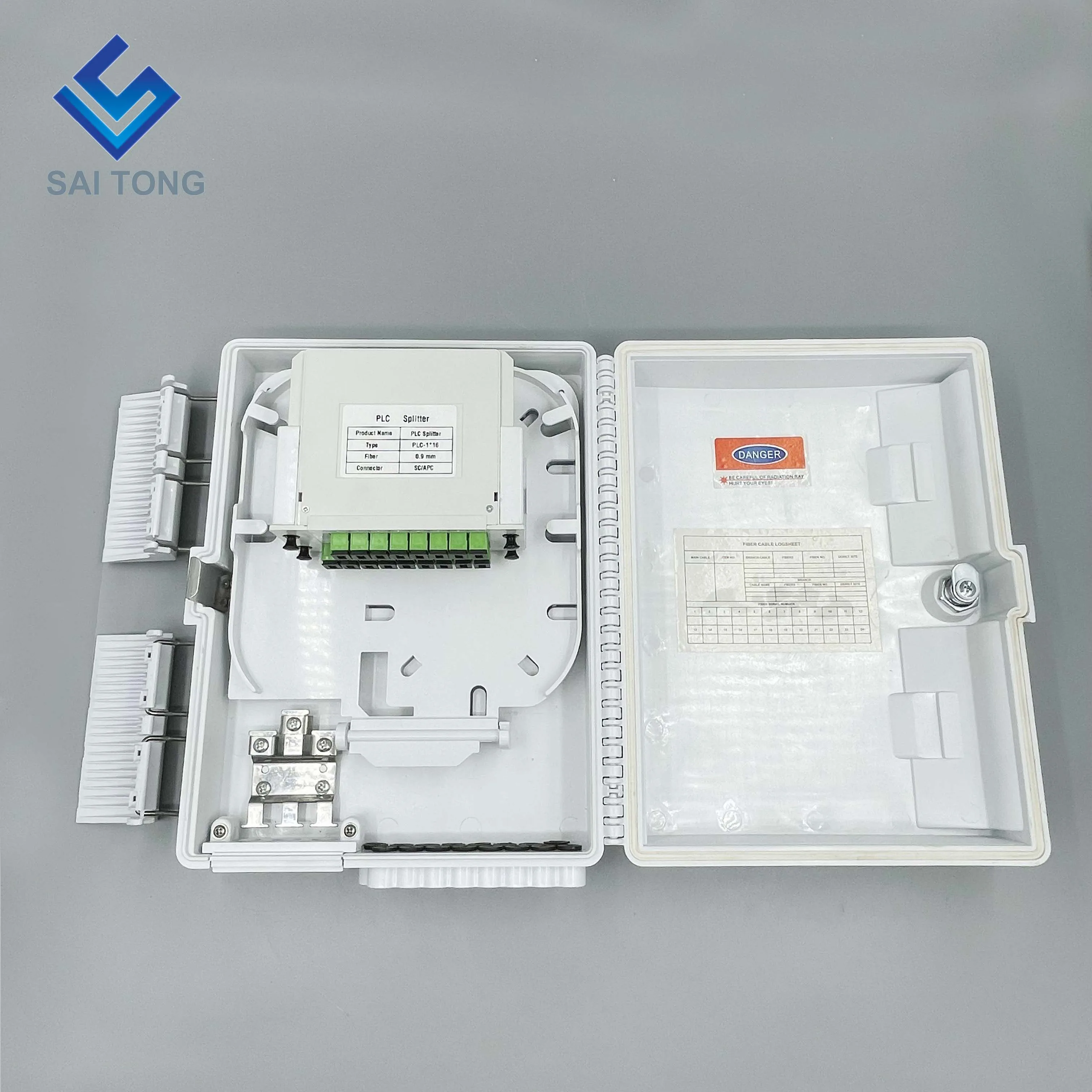 Wall Mounted Outdoor 16 Fiber Optic Distribution Box 16 Core Fiber Optics Termination ...