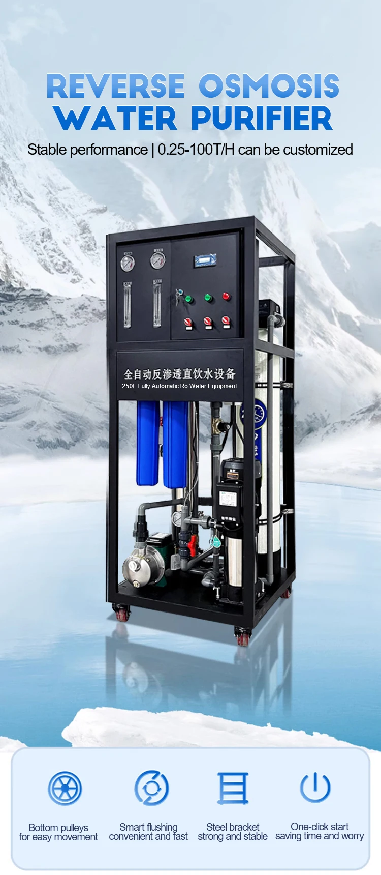250L/Hour Well Purification Filter Machine RO Water System 250LPH ...