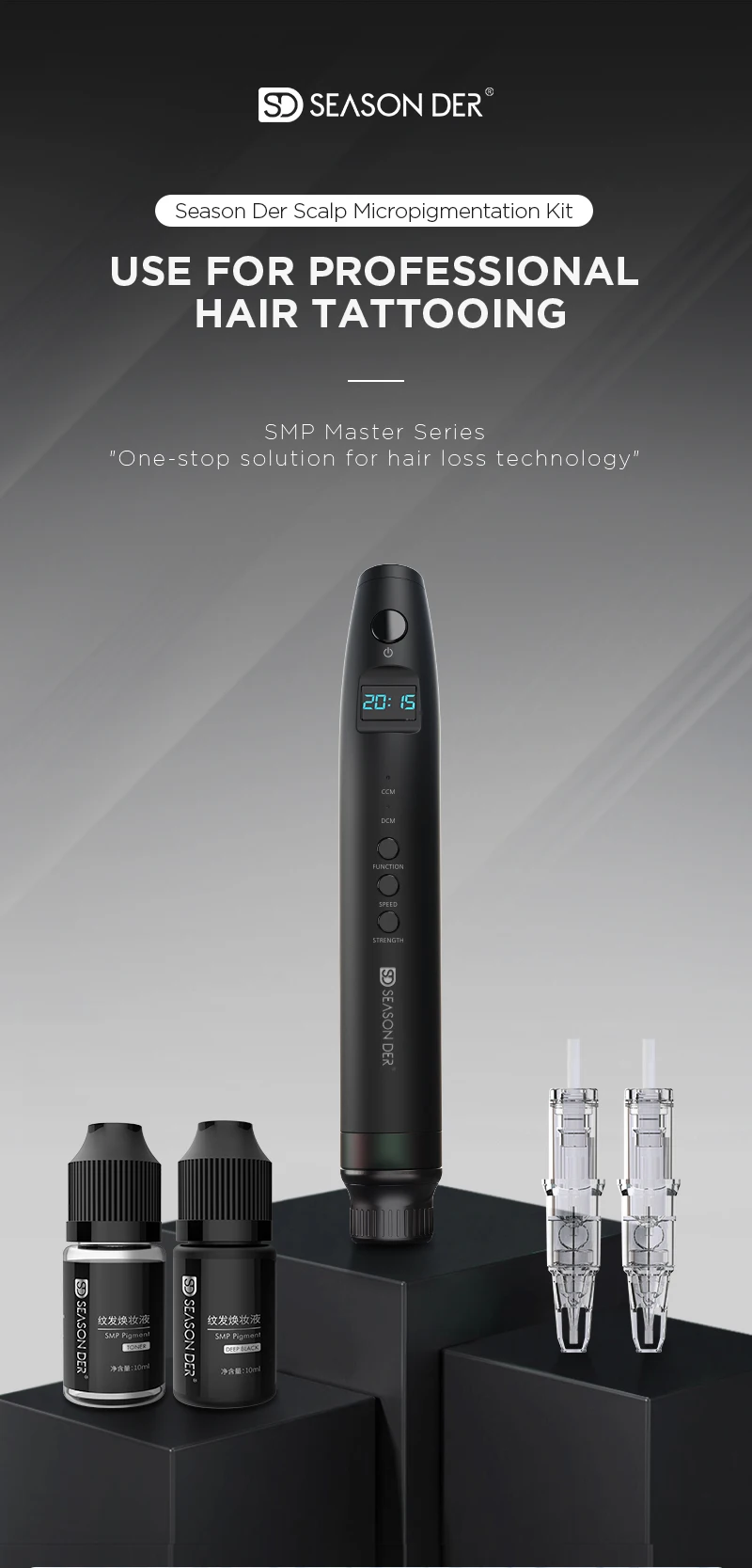 Design Logo New Micropigment Scalp Smp Hair Tattoo Technology Hair Seam ...