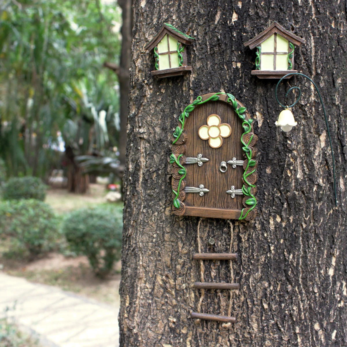 Resin Fairy Lantern Figurines Outdoor Garden Door And Window Tree Hugger Gnome Home - Buy Tree ...
