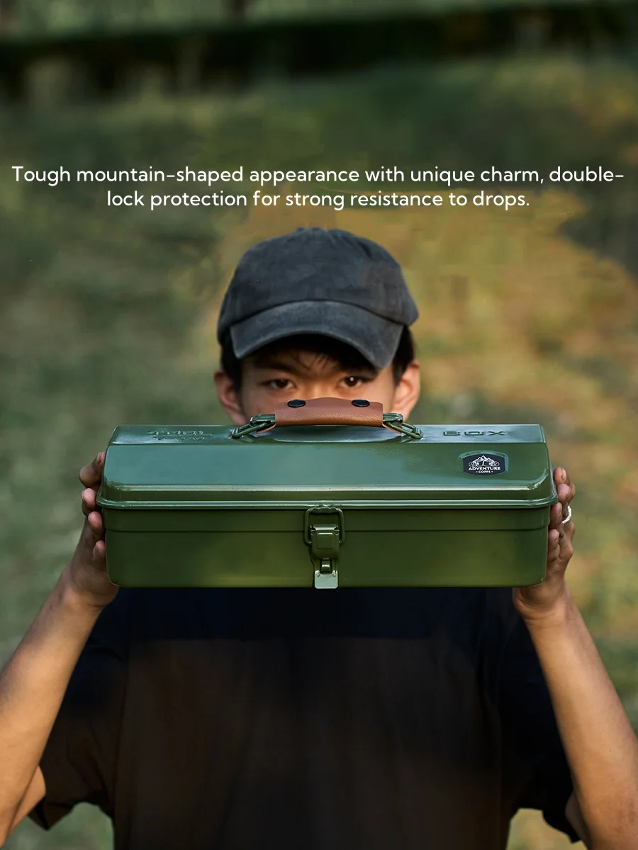Metal Tool Storage Box, Camping Metal Storage Box, Portable Iron ...