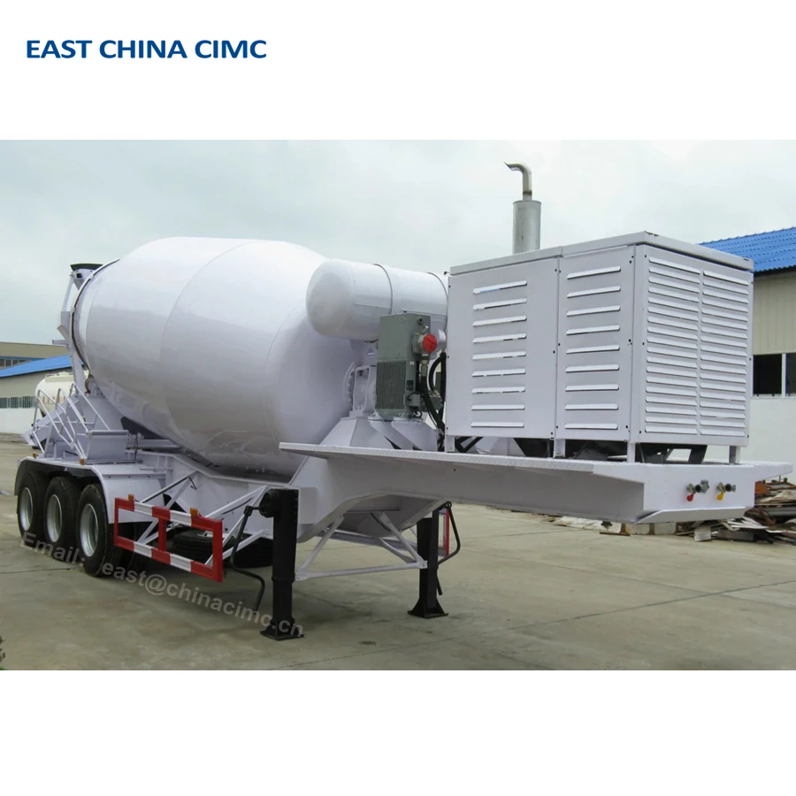 9 10 Cubic Meters Self Loading Mobile Concrete Mixer Trailer Transit ...