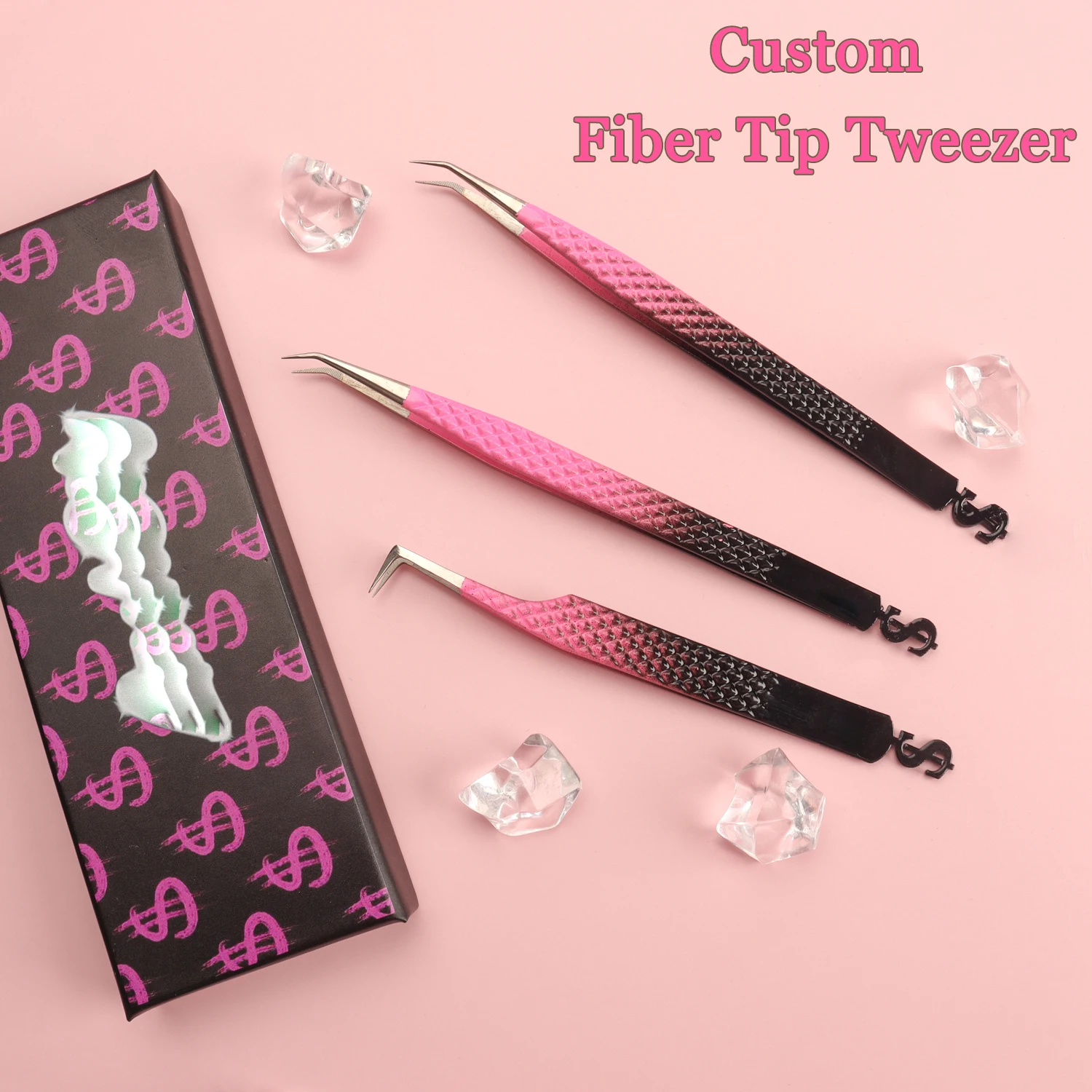 Custom Logo Stainless Steel Tweezers for Eyelash Extensions