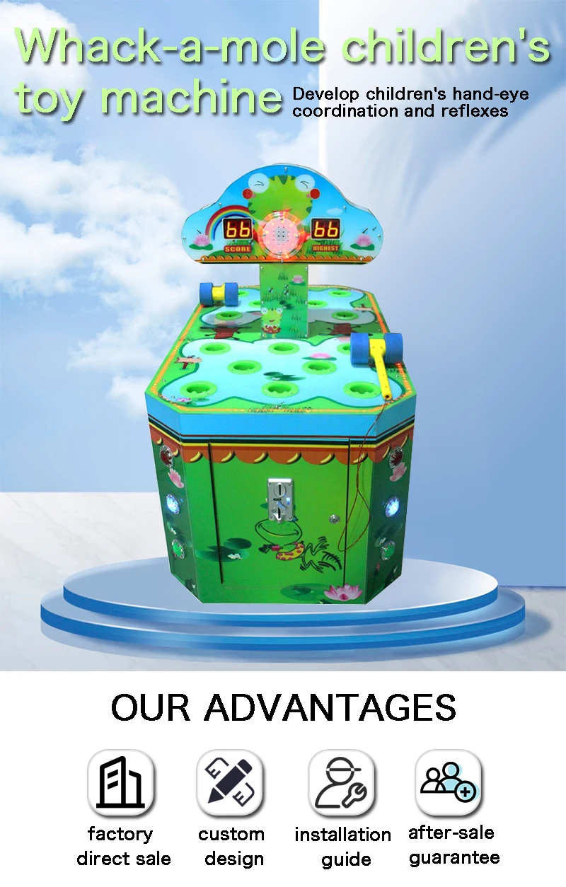 Cute Frog Style Coin Pusher Mini Arcade Whack A Mole Frog Kids Whack A ...