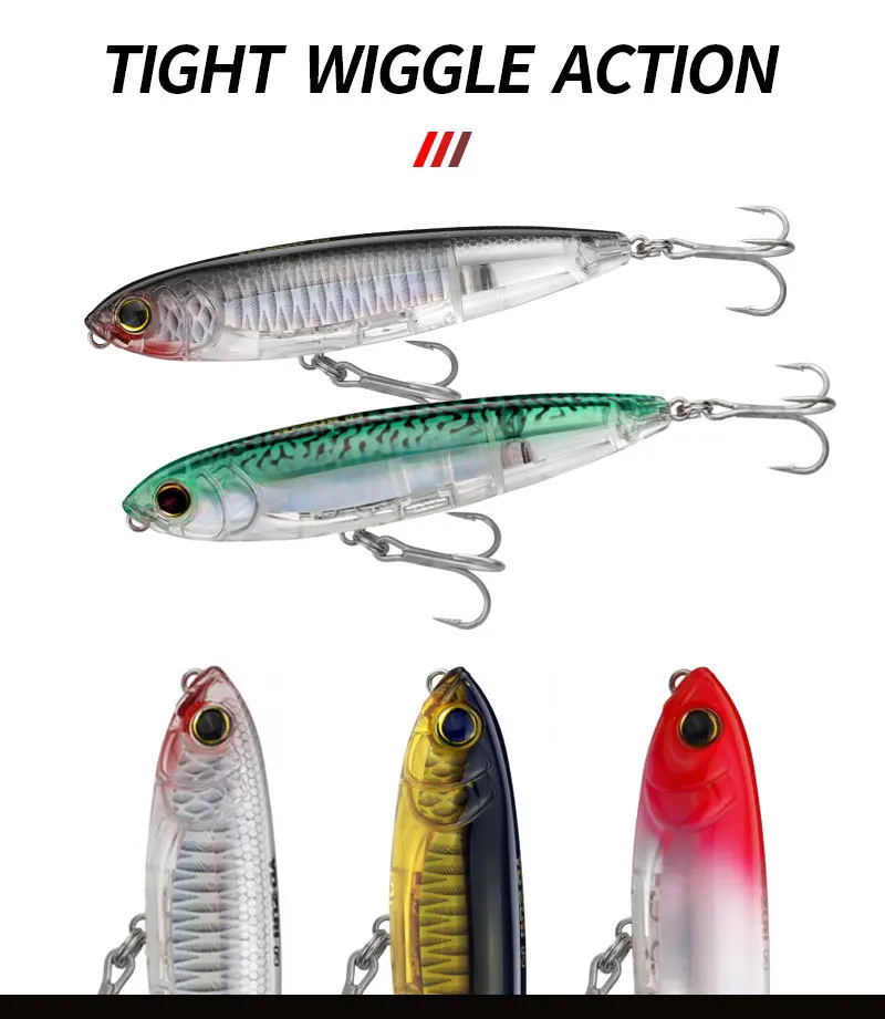 New Arrival 100mm/17.5g Hard Bait Pencil Top Water Pencil Lure Fishing ...