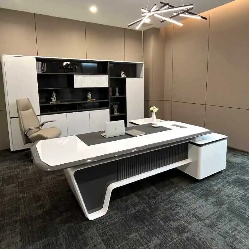 White manager office table 2.4m Office Desk Office Furniture Modern ...