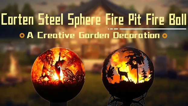 Custom Rust Weathering Firepit Fireball Garden Decoration Wood Burning ...