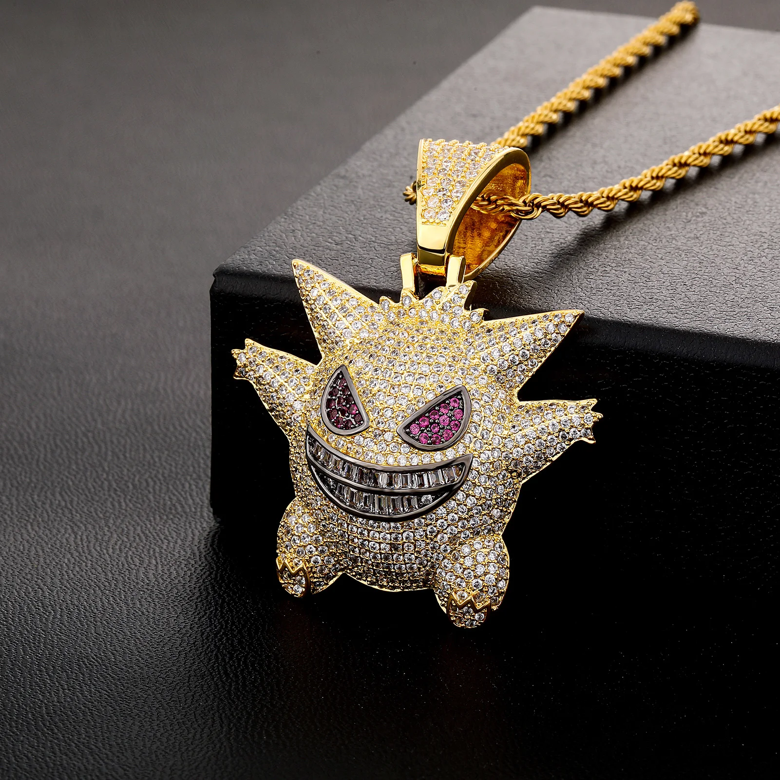 Custom Bling Diamond CZ Hip Hop Rock Rapper Gold Plated Jewelry Cross ...
