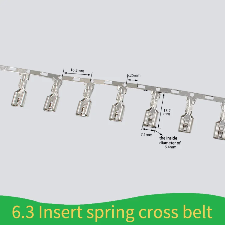 Crimping Brass Tinned Terminals 6.3mm Insert Spring Chain Female Wire ...
