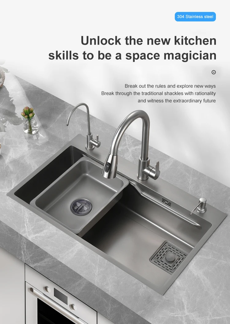 Commercial Handmade Double Bowl Stainless Steel Kitchen Sink With ...