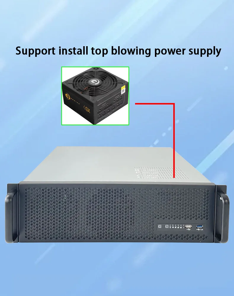 Industrial Control Server Chassis with 9 Hard Disk Slots