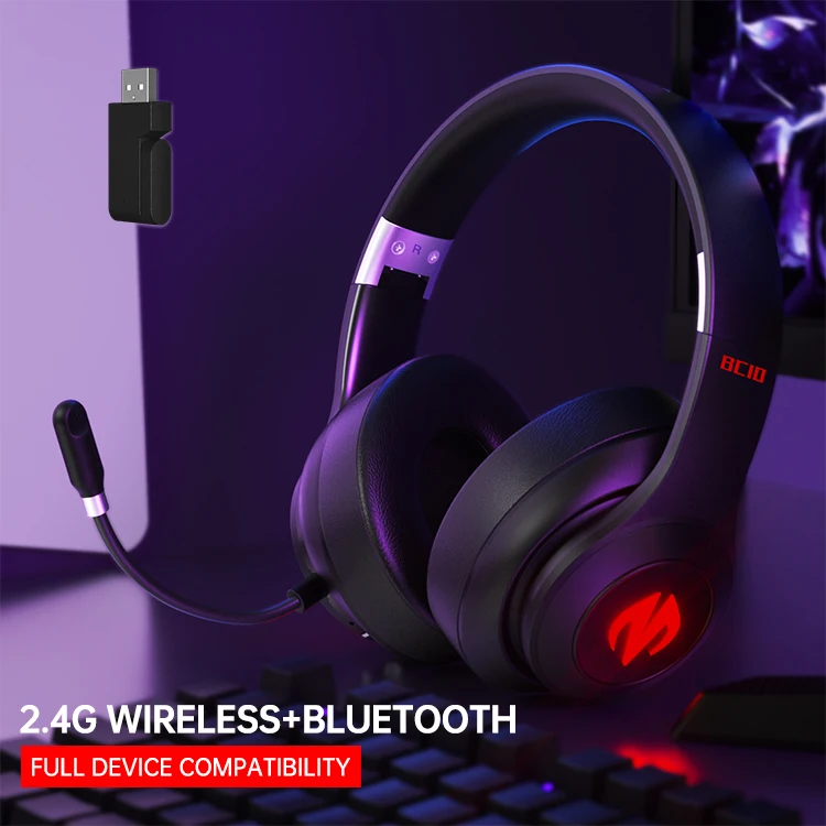 BC10 Gaming Headset - Wireless 2.4G Bluetooth Headphones
