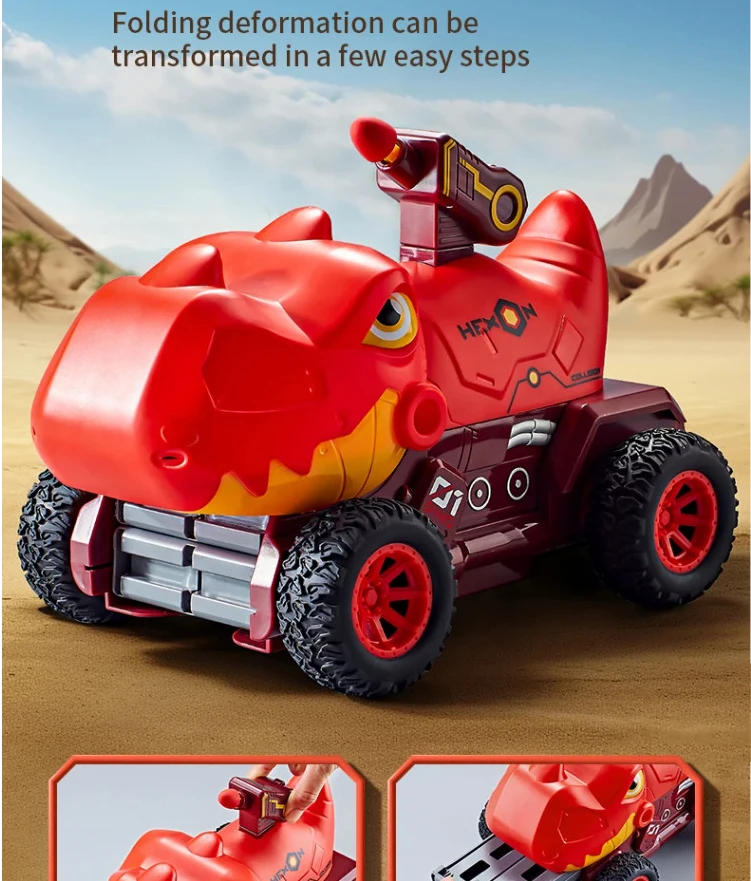 Cartoon Dinosaur Truck Inertia Ejection Shooting Bullet Deformable ...