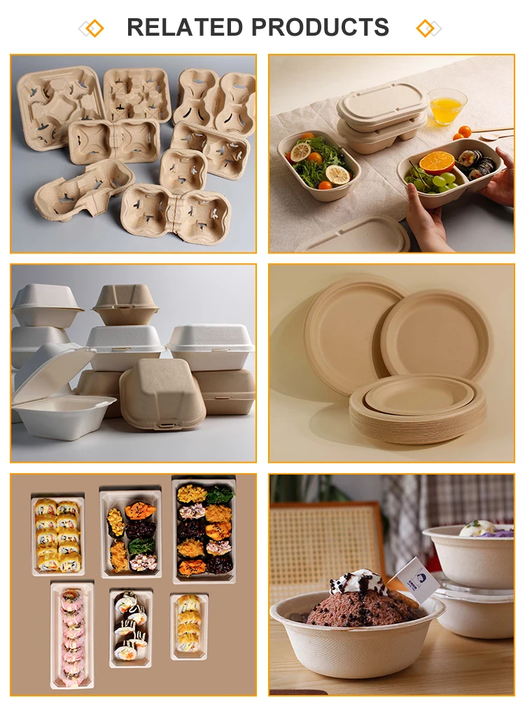 850ml Bagasse Pulp Takeaway Food Container Biodegradable Take Out Boxes ...