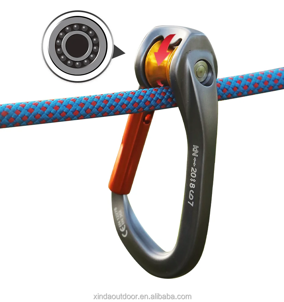 XINDA Pulley Carabiner Screw Gate Twist Locking for Climbing