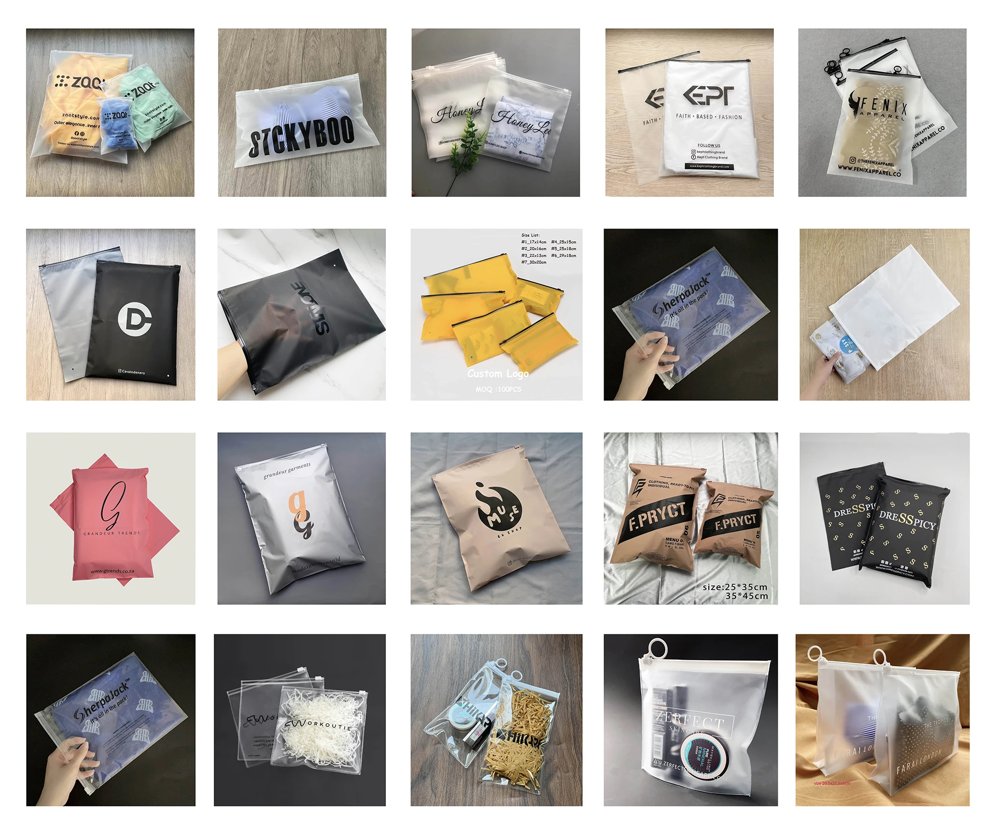 Wholesale Pvc Pe Plastic Clothing Packaging Bags Black Zipper Custom ...