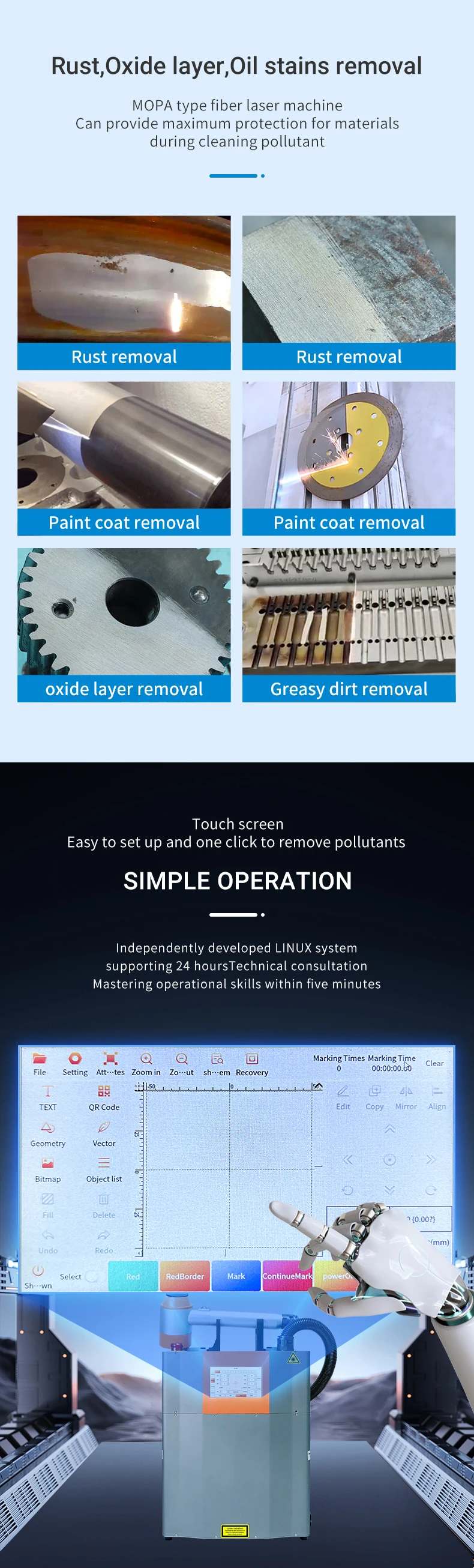 New Commercial Portable Industrial Corrosion Handheld Mopa Type Pulse ...