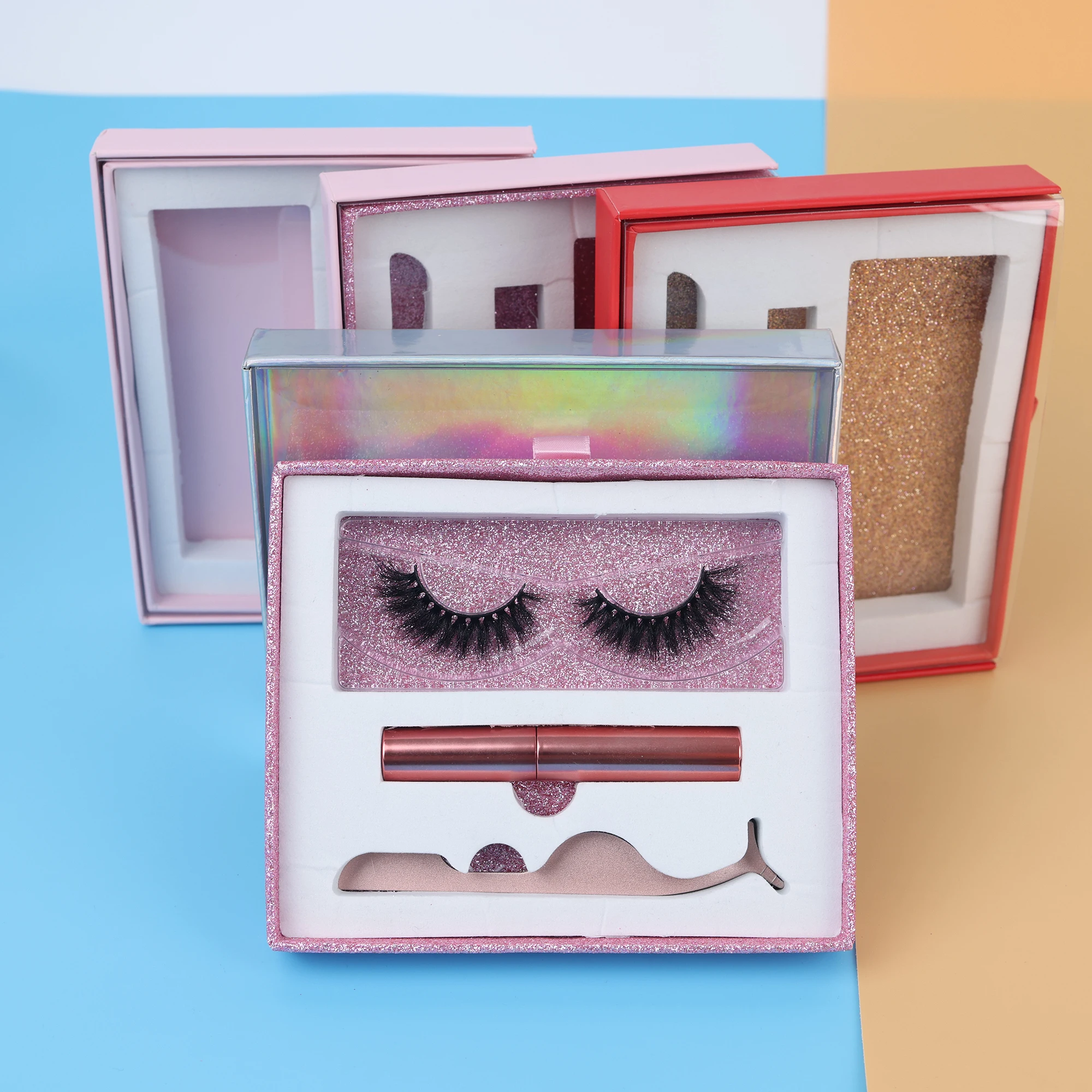 Private Label Eyelash Tool Set Custom Glue Tweezers 3D Mink Lash Box ...