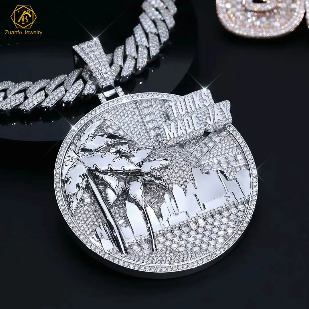 Pass Diamond Tester Iced Out Moissanite Name Pendant Custom 925 Silver ...