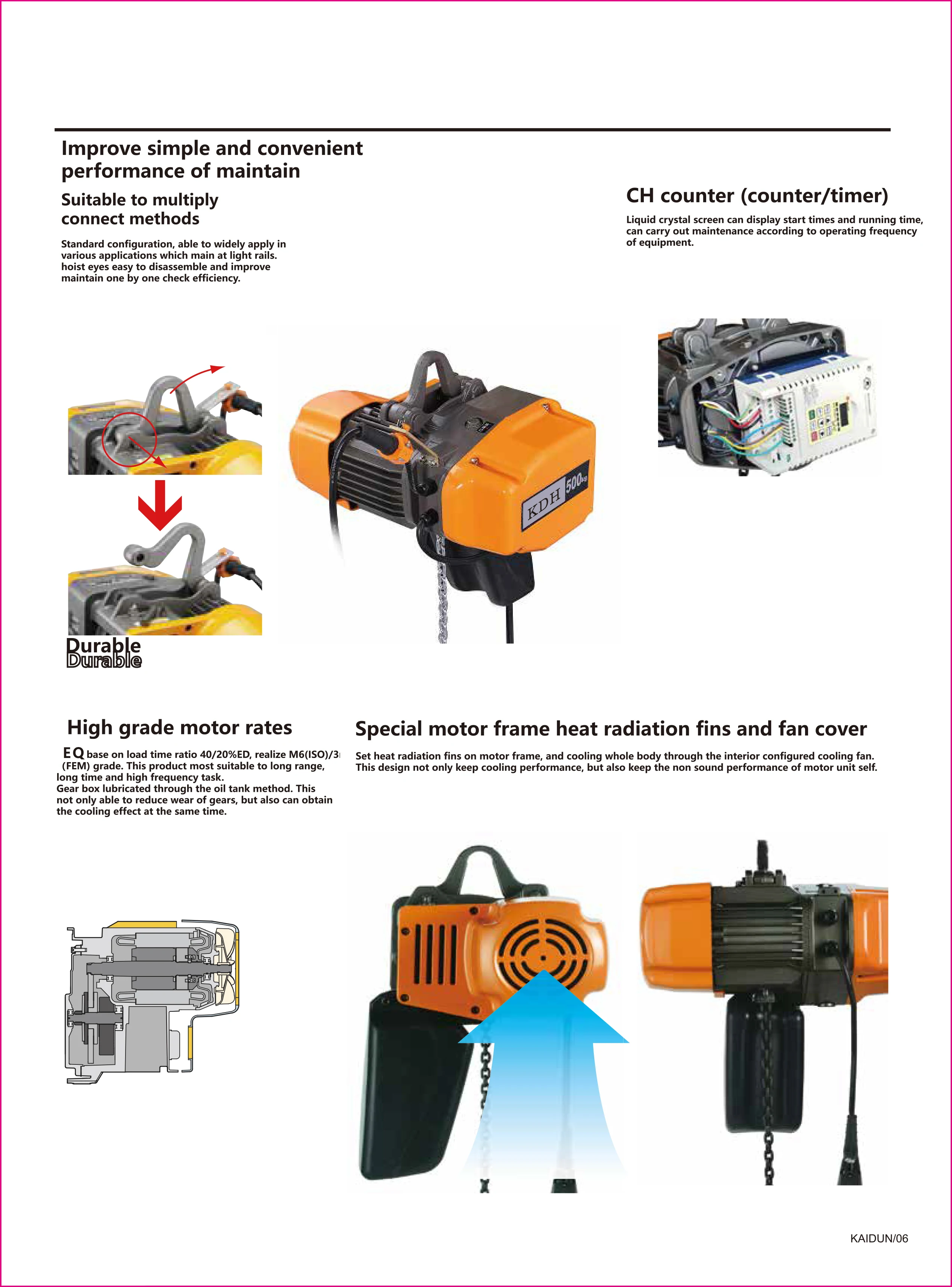 EQ 3 Phase Motor 220v 3 Tons Customized Heavy Light Duty Crane Electric ...