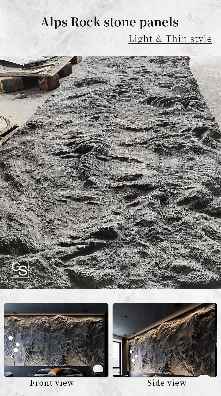 Alps Frp Rock Veneer Stone Wall Panel One Wall One Piece For Hotel ...