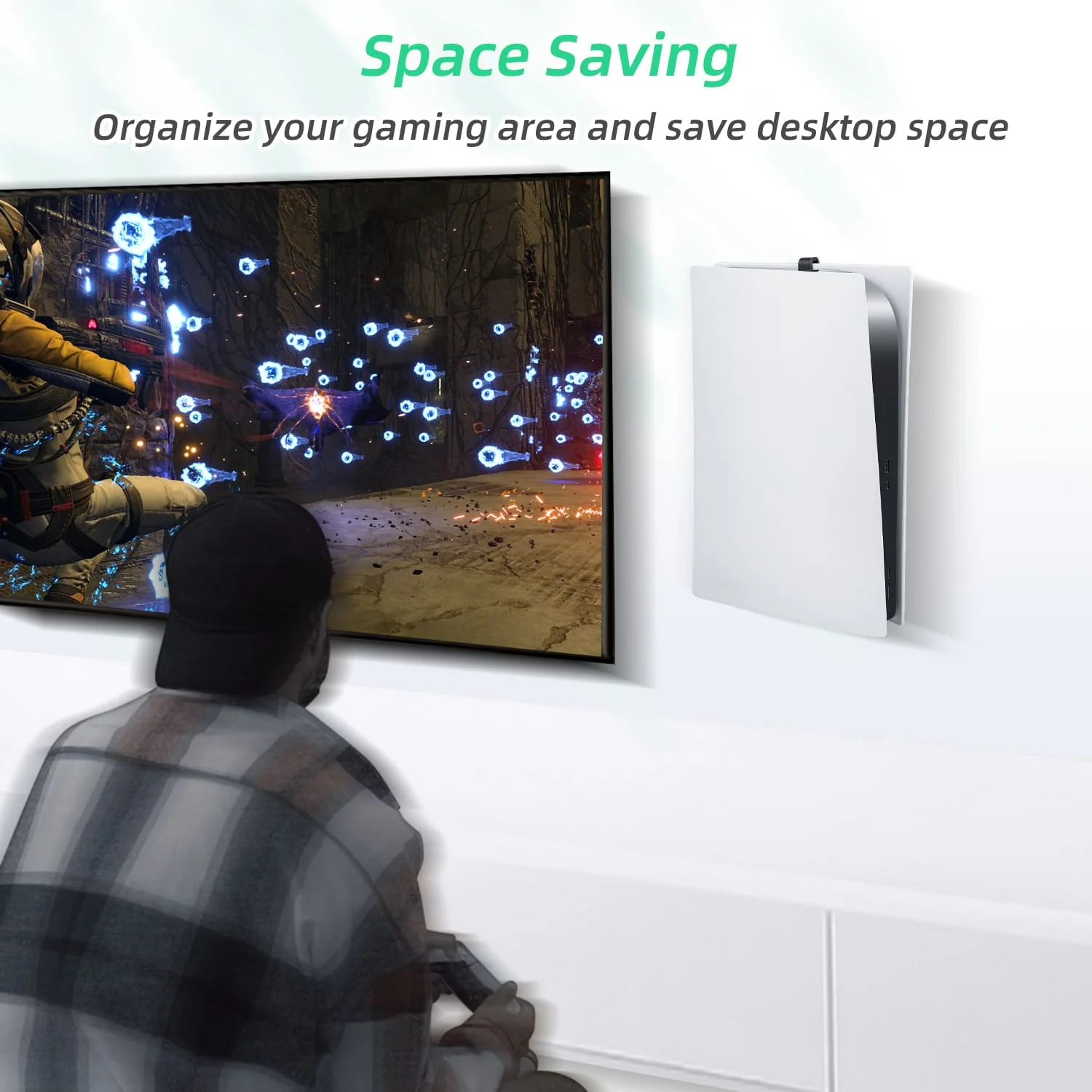 Vertical Steel Secure Wall Mount Stand For Ps5 Iron Stable Display ...