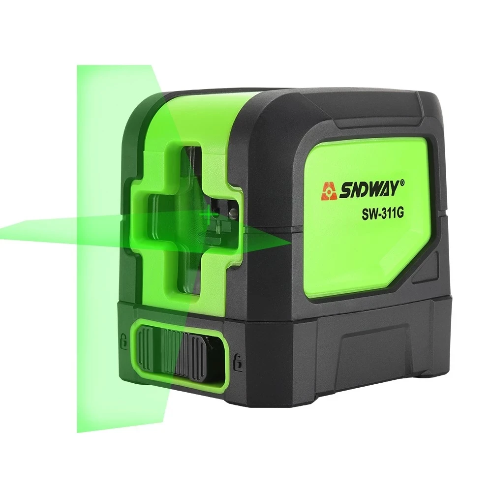 Portable Laser Level 2 Lines Green Laser Level Horizon Meter SNDWAY SW ...