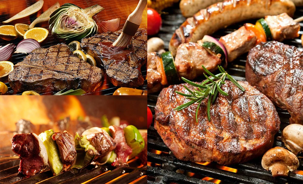 Premium Luxurious Outdoor Gas Grill with 4+1 Main Burners Square Metal ...