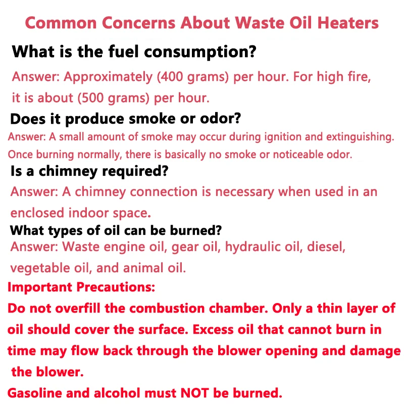 DA Portable Waste Oil Heater Smokeless Burning Adjustable Flame Forced ...