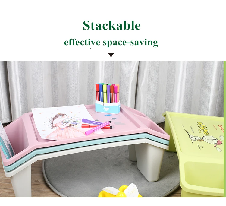 Colorful Cartoon Style Kid Study Plastic Table Children Study Table ...