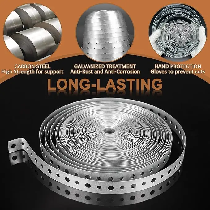 Galvanized Steel Strap for Pipe Support Pipe Hanger Strap Metal ...