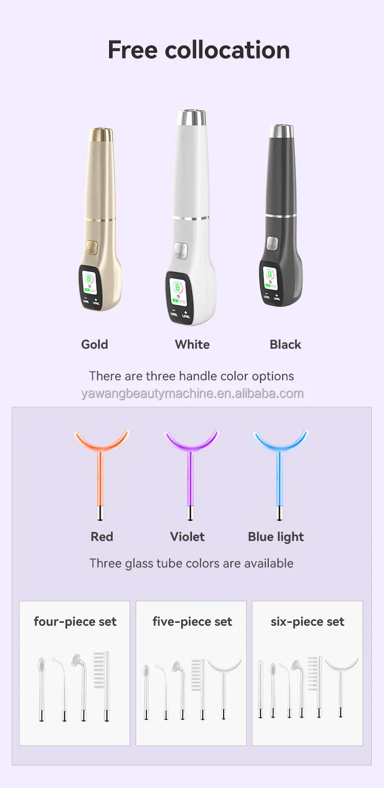 High Frequency Instrument Salon Portable Galvanic Facial Multifunction ...