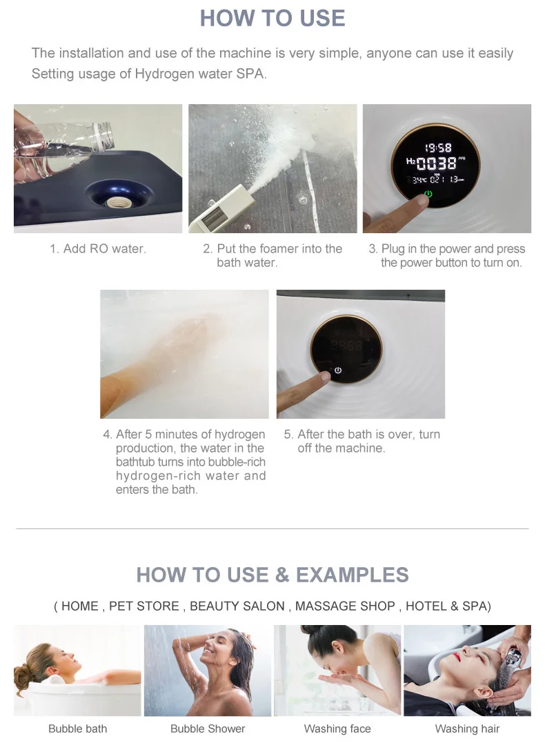 H Platinum Electrolyzer S600 - Hydrogen SPA Bath Machine