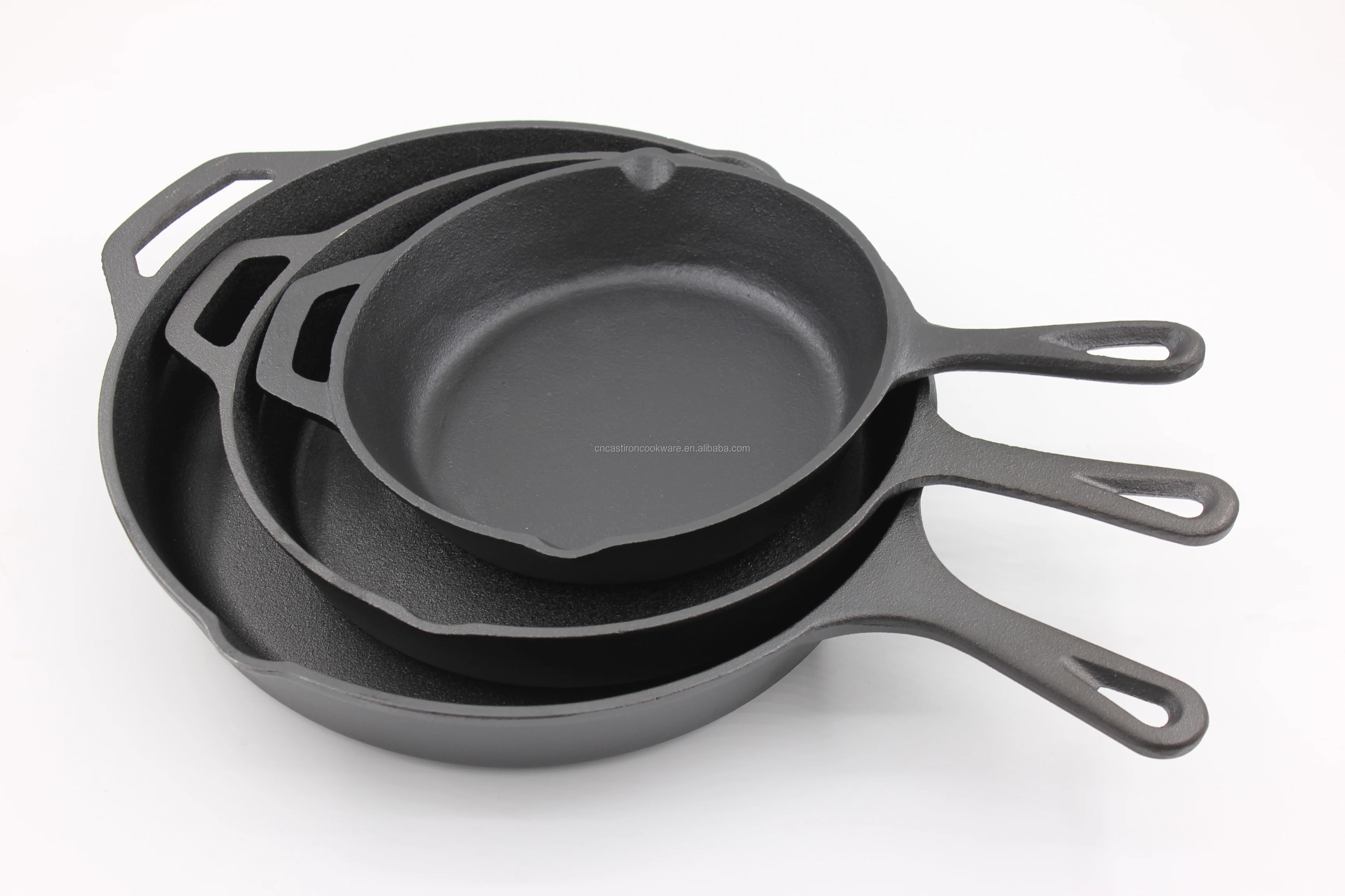 Customized Preseasoned Smooth 12 Inches Cast Iron Skillet With Dual ...