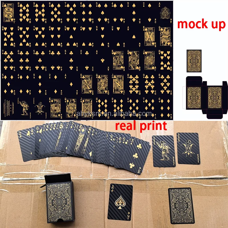 Antique-Inspired Black Poker Playing Cards Large Intricate Holographic ...