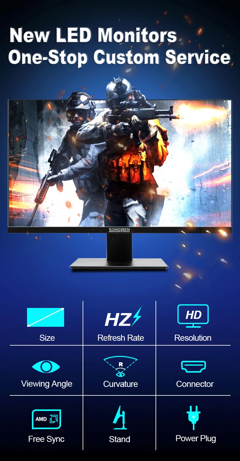 Hot Selling 2022 Borderless Desktop Computer Chinese Big Led Monitors ...